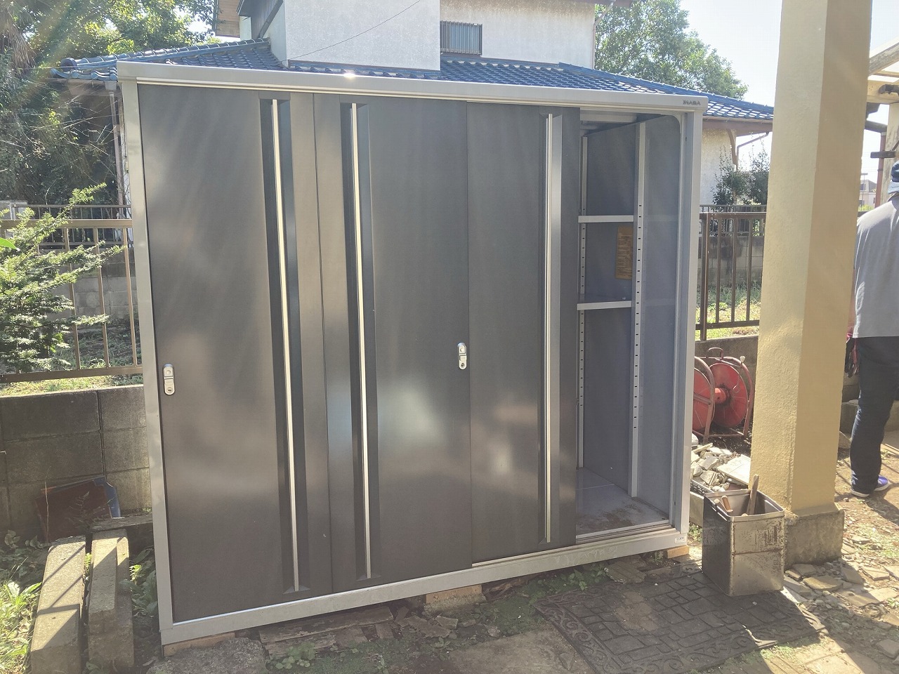 INABA イナバ物置 稲葉 シンプリー MJX-219E 2019年製 鍵あり 間口2160×奥行905×高さ1903mm - リサイクルショップ良品企画-買取実績