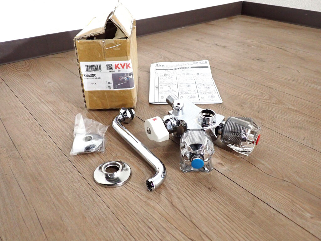 水栓 KVK KM50NC ケーブイケー ソーラー専用形 2ハンドルシャワー 混合水栓 太陽熱温水器用 170mmパイプ付 節電 浴室 バスルーム - リサイクルショップ良品企画-買取実績